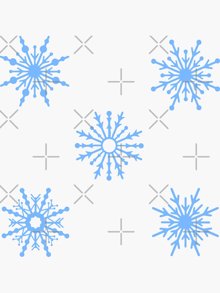 "Winter christmas snow snowflake blue snowflakes sticker pack" Sticker ...