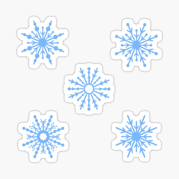 "Winter christmas snow snowflake blue snowflakes sticker pack" Sticker ...