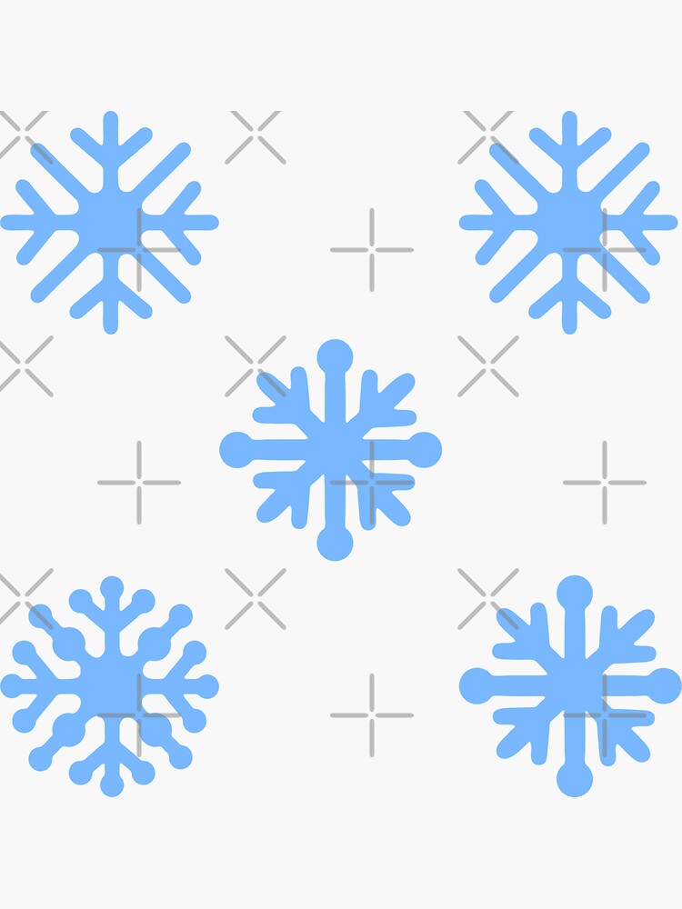 "Winter christmas snow snowflake blue snowflakes sticker pack" Sticker ...