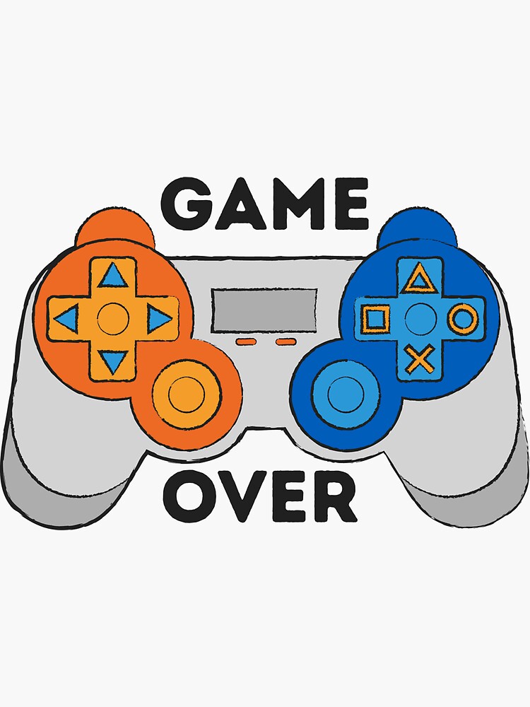 "Joystick Game Over | Video Game Controller" Sticker for Sale by ...