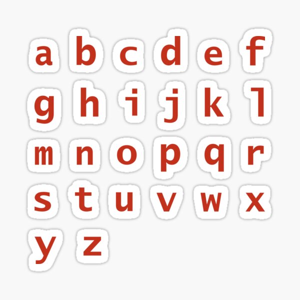 "Red Letters Alphabet Sticker Pack" Sticker for Sale by ellenhenry ...