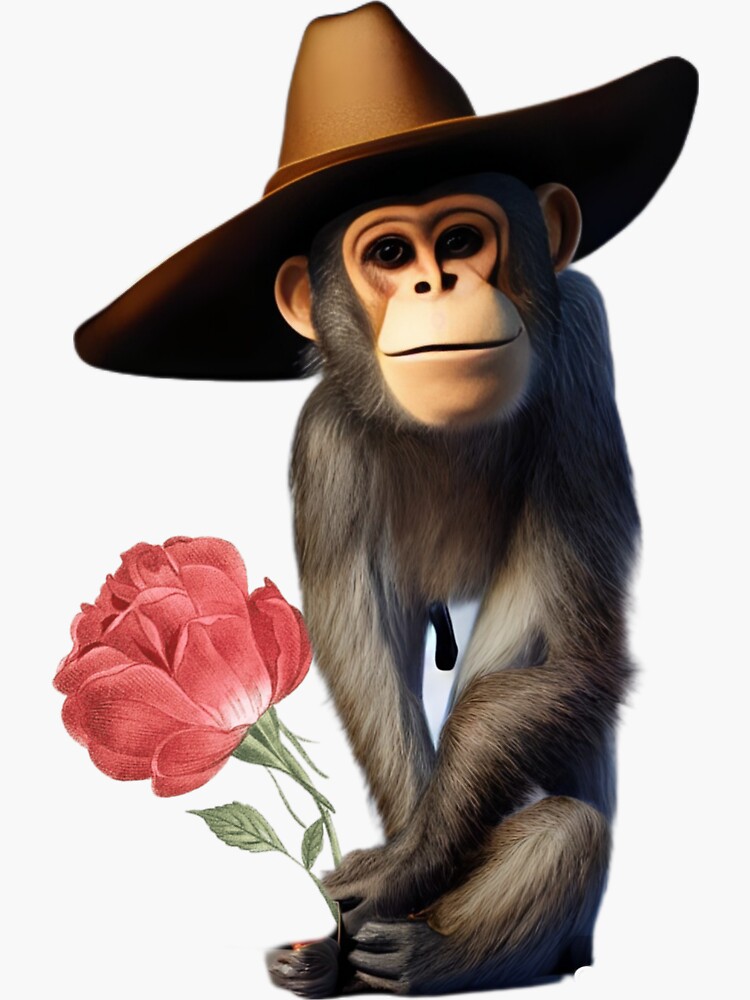 "COWBOY MONKEY " Sticker for Sale by Hasos | Redbubble