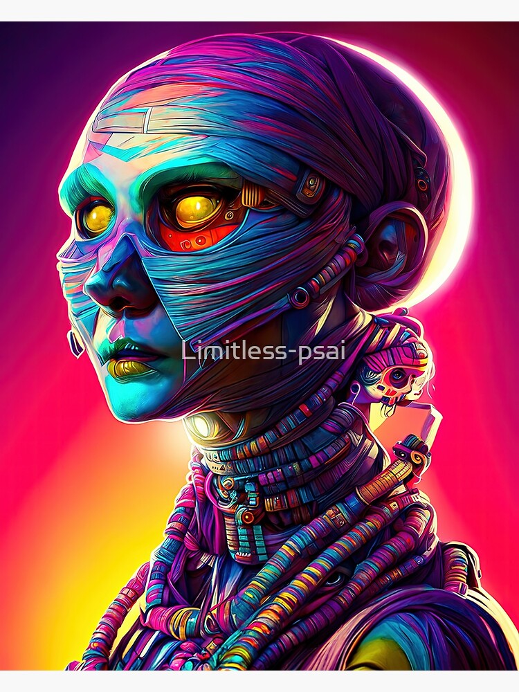 "Futuristic Colorful Mummy Queen" Poster for Sale by Limitless-psai ...