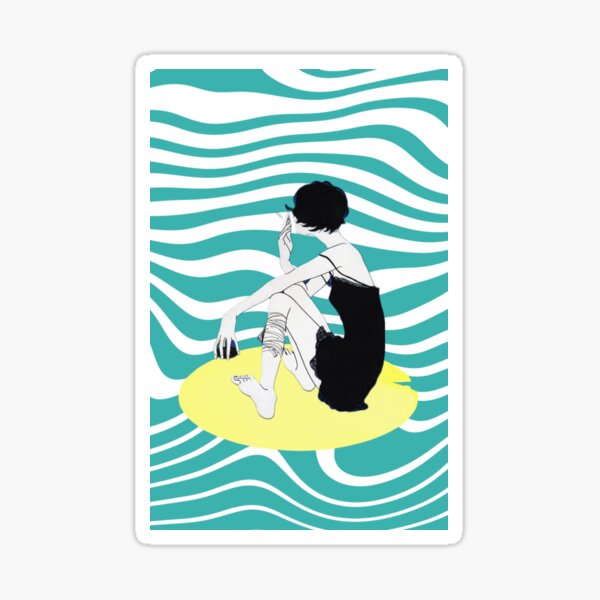 "A Girl smoking cigarette alone collage " Sticker for Sale by ...