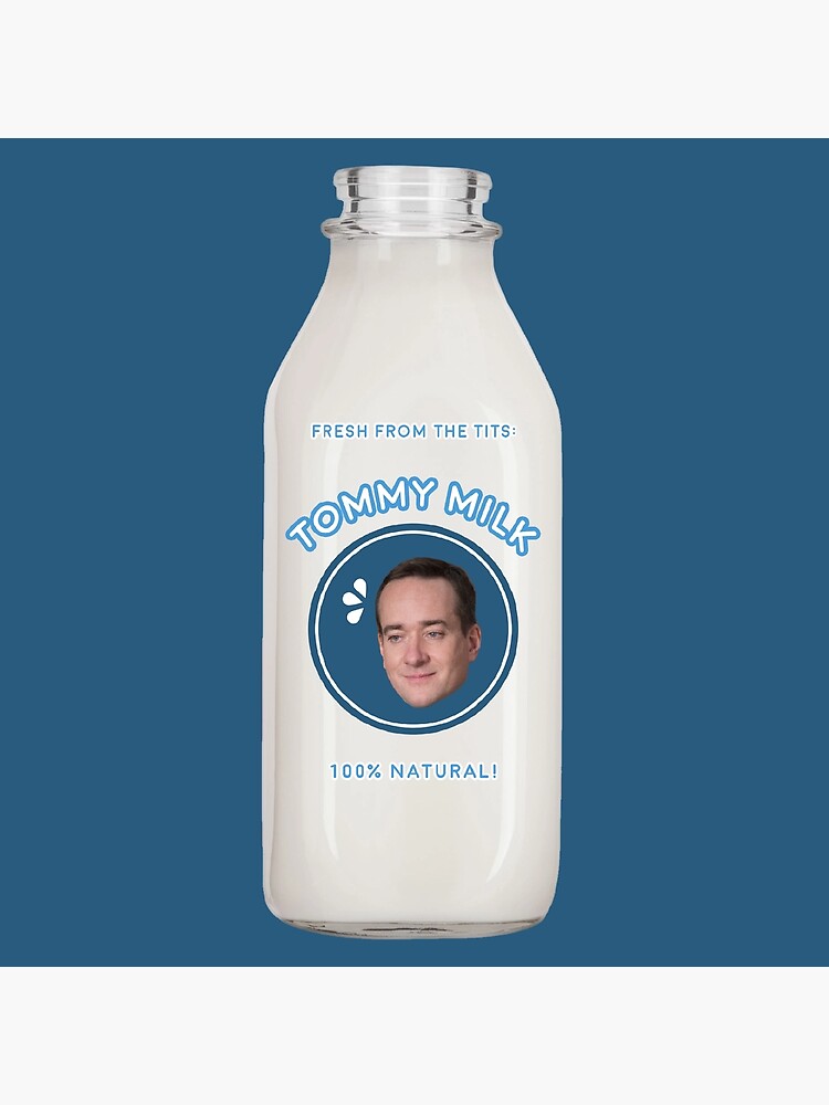 "A delicious bottle of creamy Tommy Milk with blue background" Poster ...