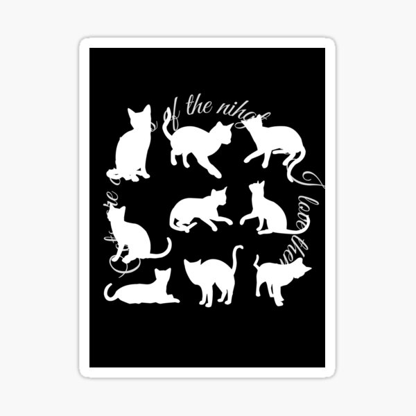 "Cats' Shadows (Black BG)" Sticker for Sale by RabbitCreations | Redbubble