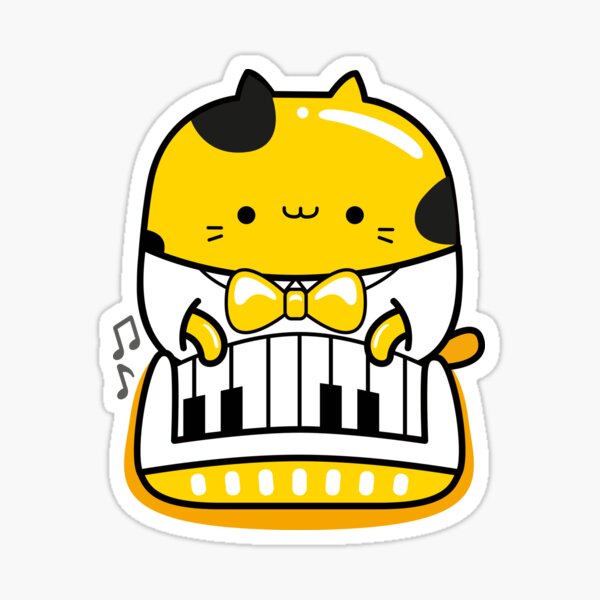 "Cute yellow cat " Sticker for Sale by appliedarts | Redbubble