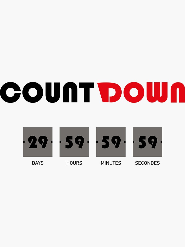 "Countdown" Sticker for Sale by TessStoree | Redbubble