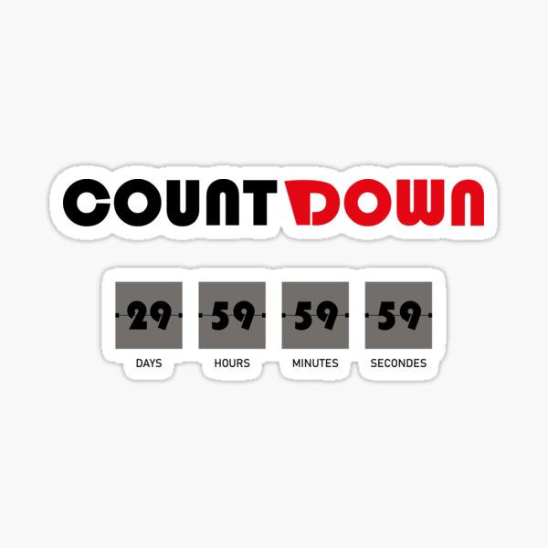 "Countdown" Sticker for Sale by TessStoree | Redbubble