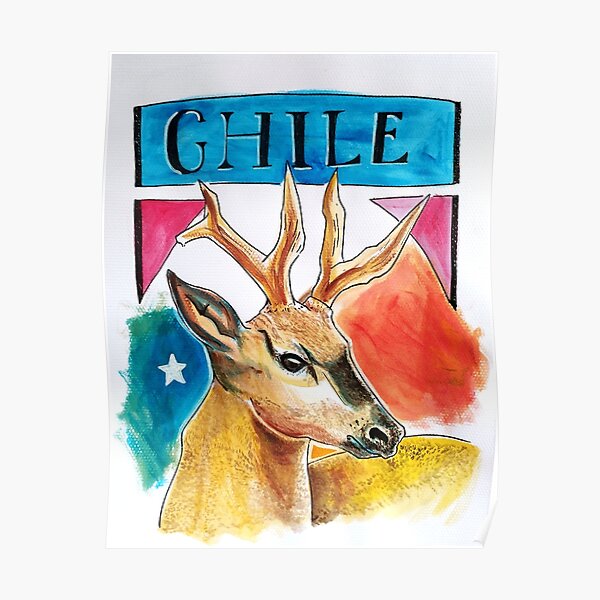 "National animal of Chile huemul" Poster for Sale by TE-DIBUJO | Redbubble