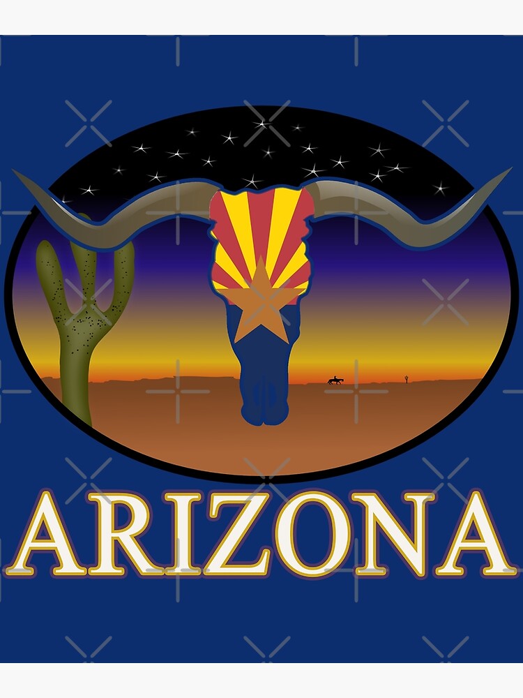 "AZ Arizona State Flag Logo" Art Print by ThreadsNouveau | Redbubble