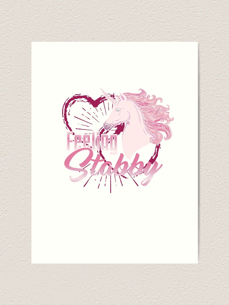 "Feeling Stabby Funny Unicorn Meme" Art Print by aviationpeople | Redbubble
