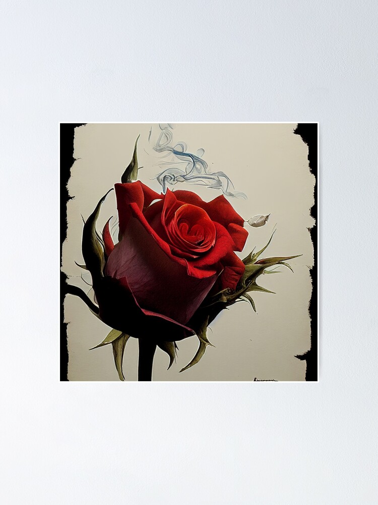 "Smoking Roses | Signature" Poster for Sale by Kazaiart | Redbubble