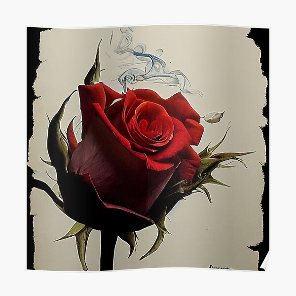 "Smoking Roses | Signature" Poster for Sale by Kazaiart | Redbubble