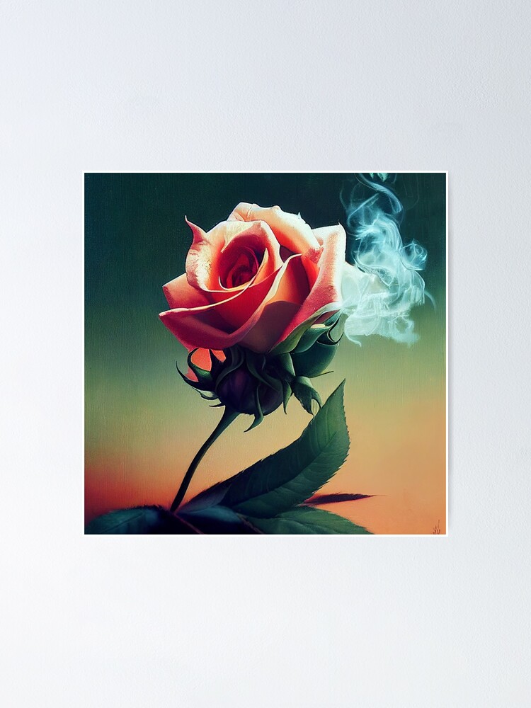 "Smoking Roses | Isolated" Poster for Sale by Kazaiart | Redbubble