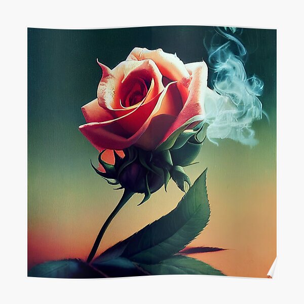 "Smoking Roses | Isolated" Poster for Sale by Kazaiart | Redbubble