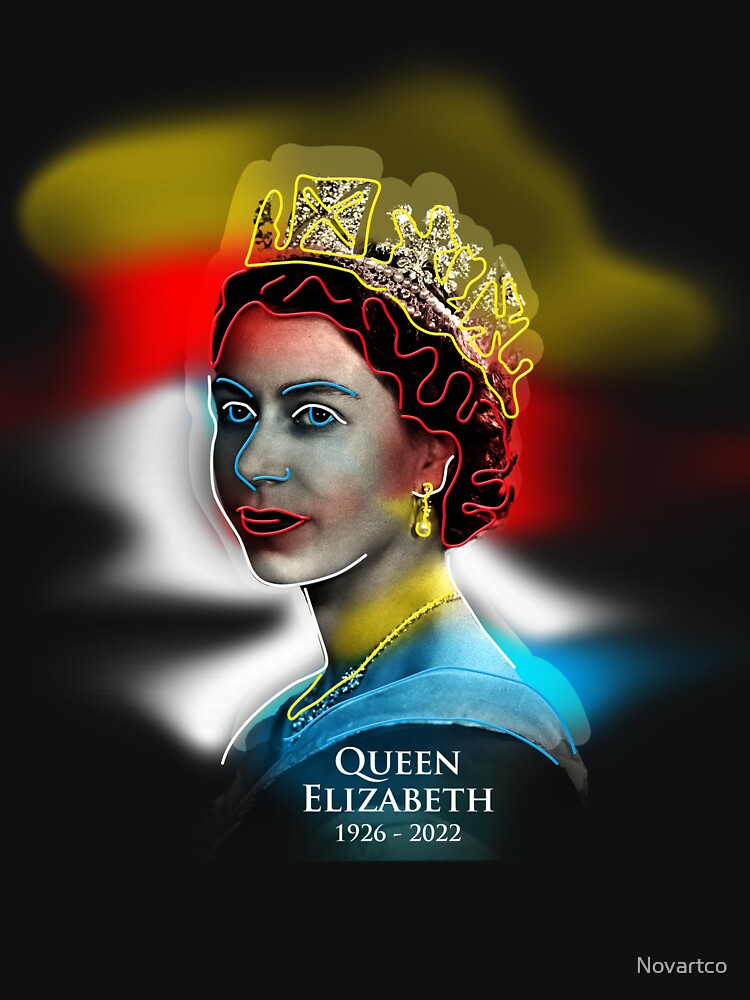 "Queen Elizabeth 2022 Neon light" T-shirt for Sale by Novartco ...