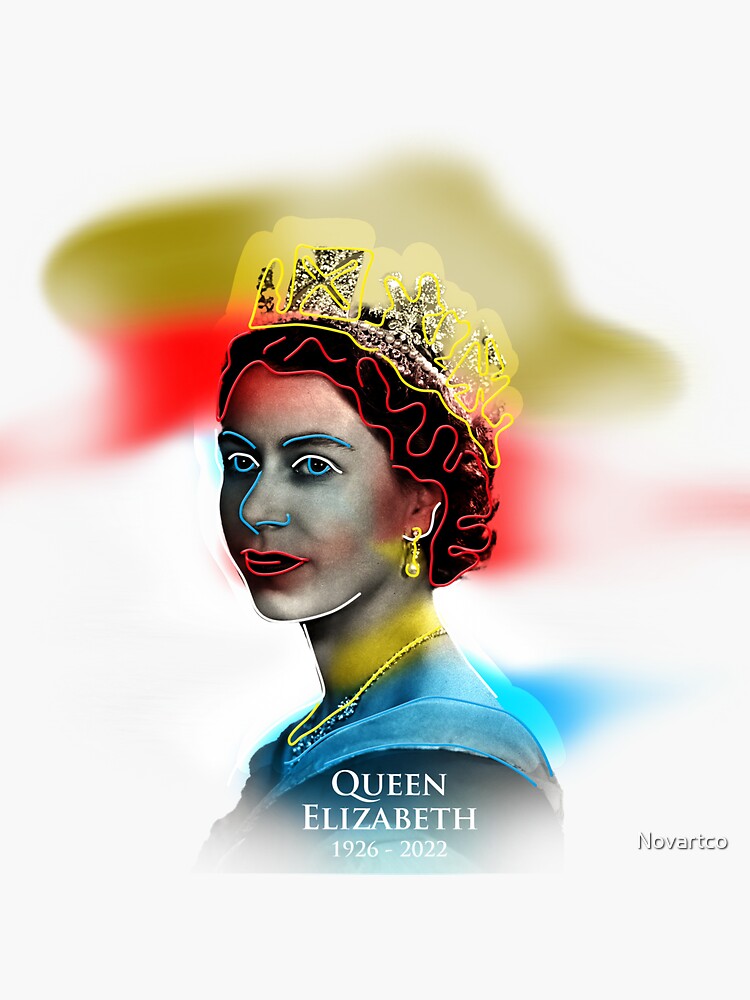 "Queen Elizabeth 2022 Neon light" Sticker for Sale by Novartco | Redbubble