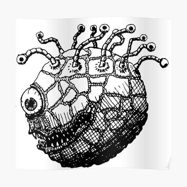 "Old School DND Beholder" Poster for Sale by Grunglestore | Redbubble