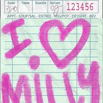 "Guest Check with I Heart Milly" Sticker for Sale by cambreyjohnson ...