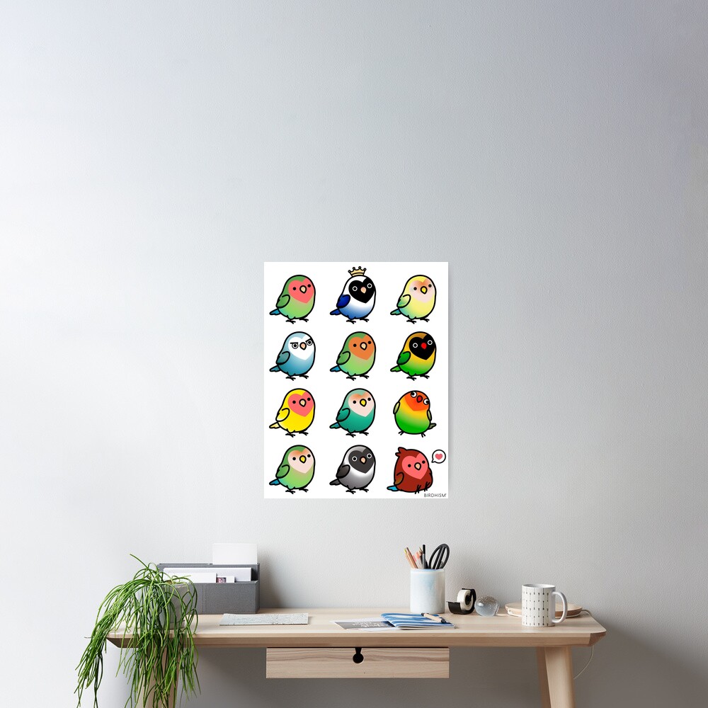 "Chubby Lovebirds" Poster for Sale by birdhism | Redbubble