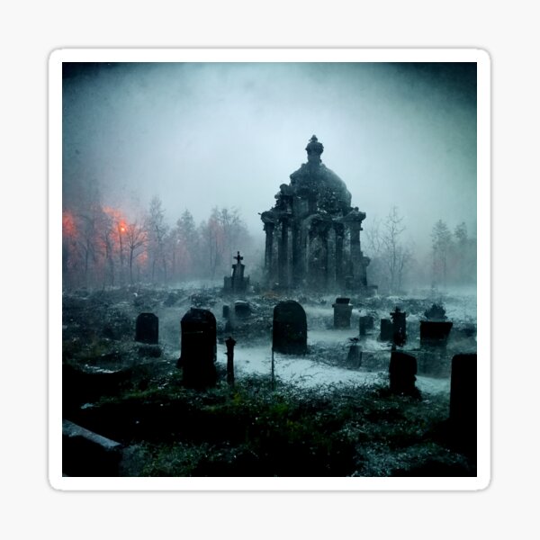 "Dark cemetery" Sticker for Sale by SabryArdore | Redbubble