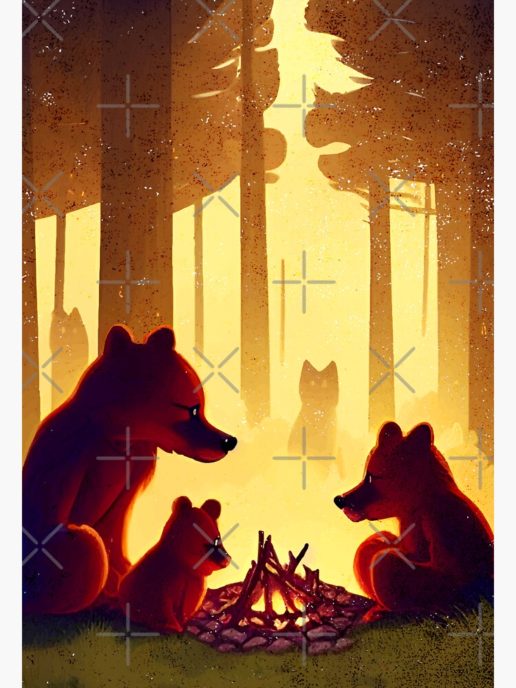 "Big Bear Fire Camp" Sticker for Sale by PixyDesign | Redbubble