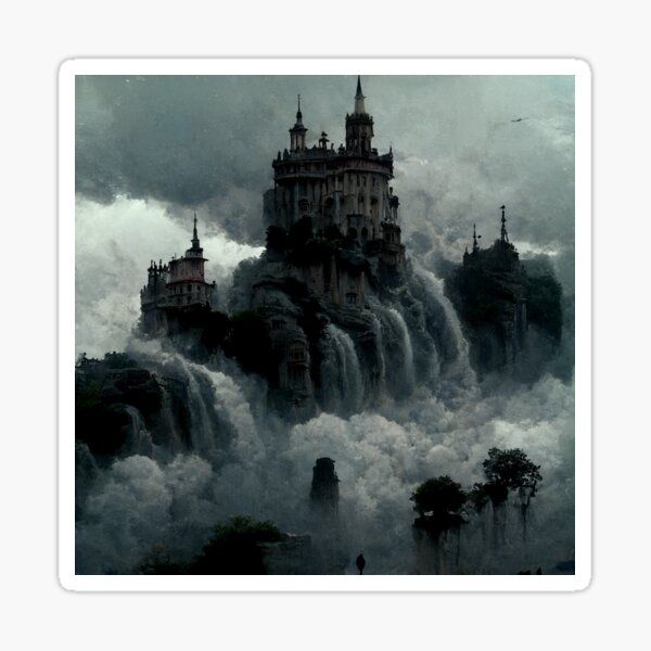 "Dark haunted castle" Sticker for Sale by SabryArdore | Redbubble