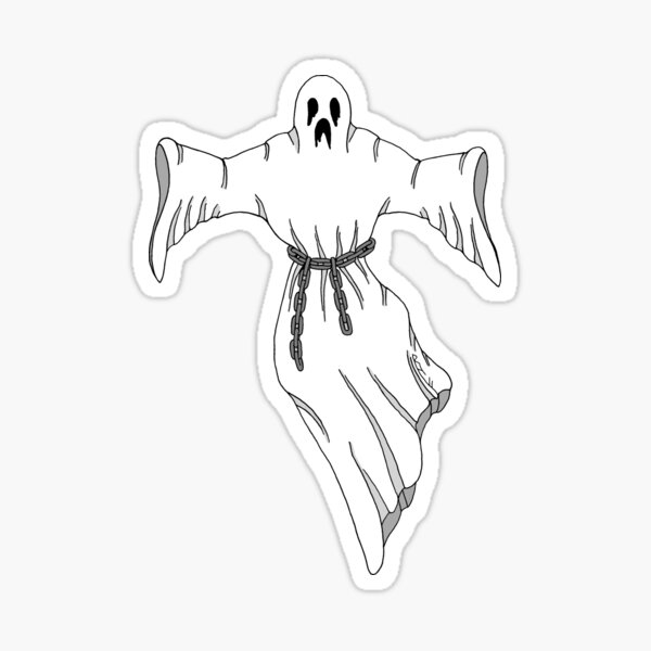"Spooky Chain-Rattling Ghost" Sticker for Sale by RHFay | Redbubble