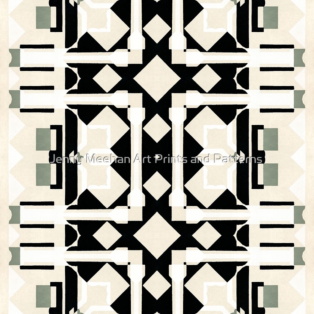 "Faux Retro Art Deco Stencil Print by Jenny Meehan 7" by Jenny Meehan ...