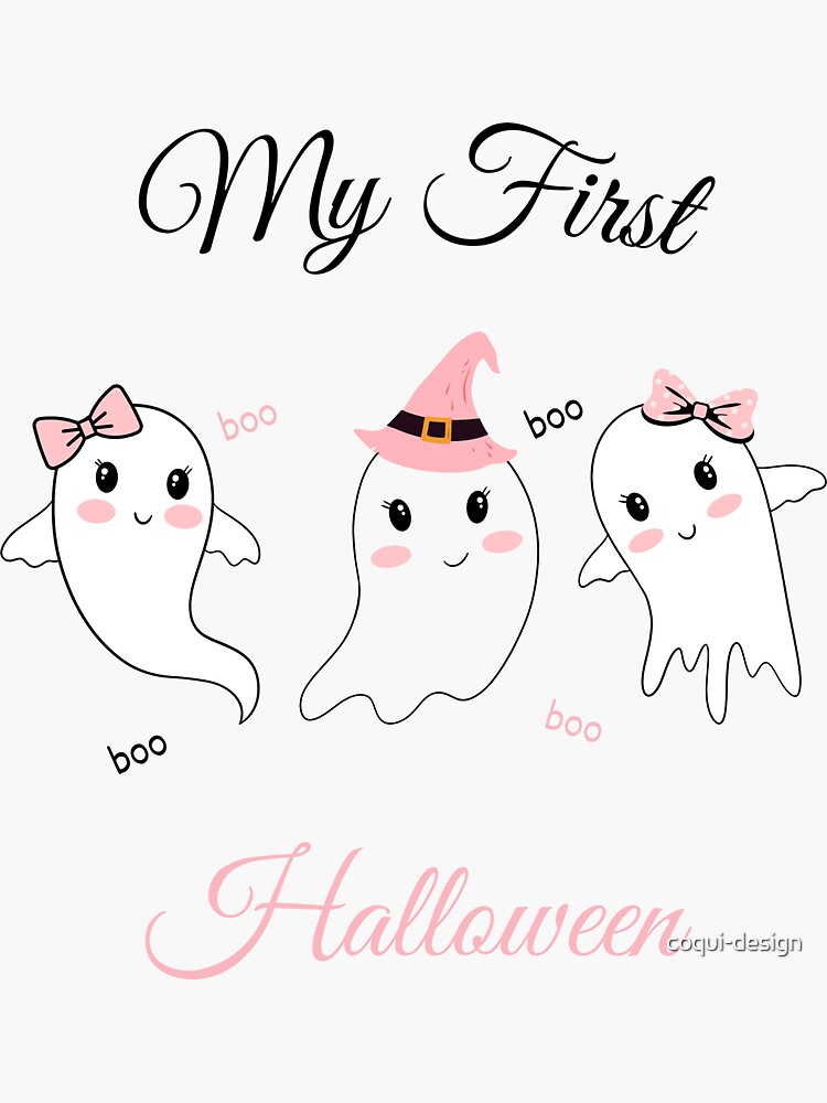 "My first Halloween cute baby ghosts for girls" Sticker for Sale by ...