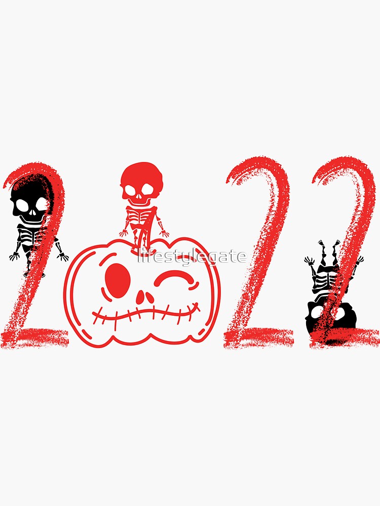 "Halloween Skeleton Funny 2022 " Sticker for Sale by lifestylegate ...