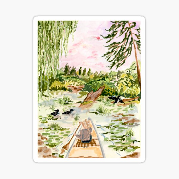 "Canoeing on the Pond" Sticker for Sale by sabinafennart | Redbubble