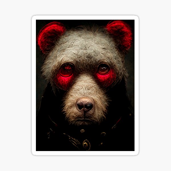 "Red Eared & Red Eyed Bear" Sticker for Sale by turquoisethings | Redbubble