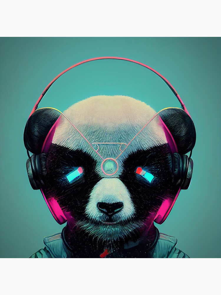 "Neon pet Panda 7" Sticker for Sale by Mercixai | Redbubble