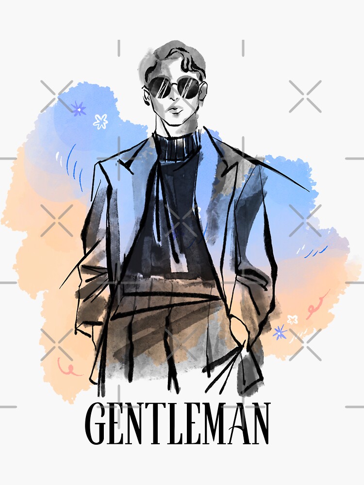 "Gentleman." Sticker for Sale by Art-Vibrations | Redbubble