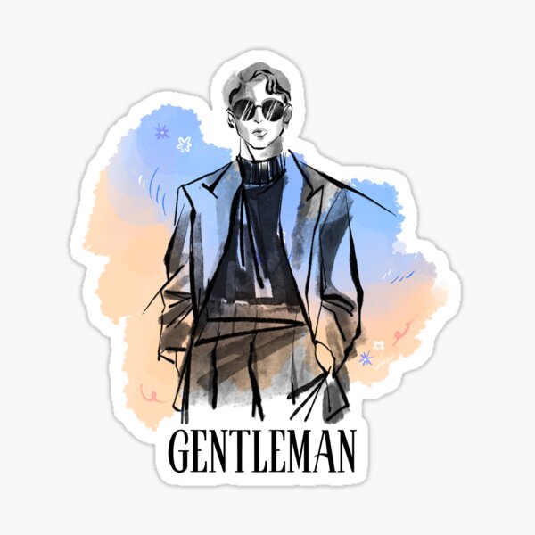 "Gentleman." Sticker for Sale by Art-Vibrations | Redbubble