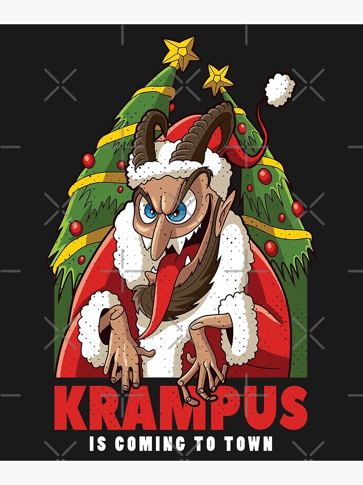 "Krampus Is Coming To Town Funny Christmas" Poster for Sale by CoolSkin | Redbubble