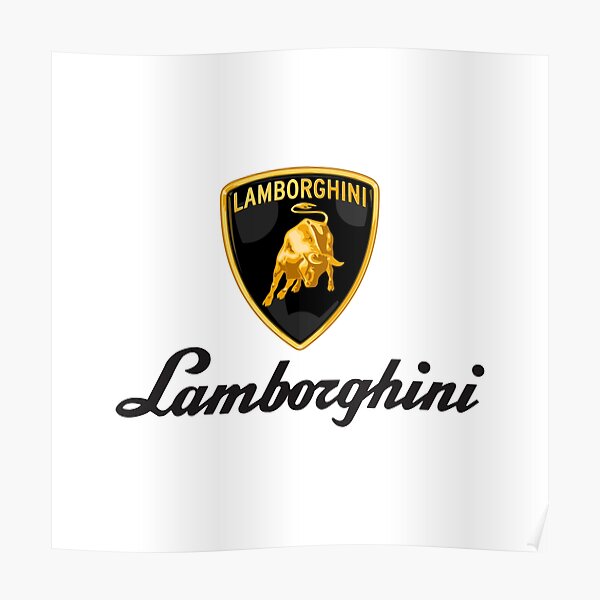 "small logo lambo with script" Poster for Sale by christopervan7 ...