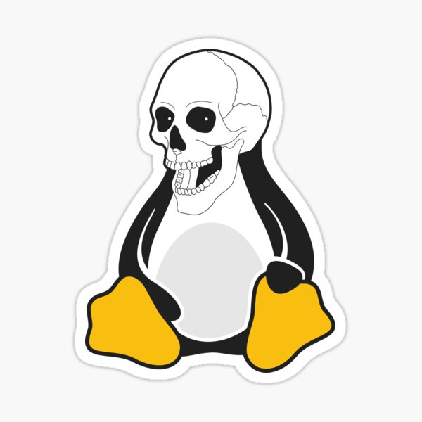 "Skull head Tux | Linux Penguin Halloween" Sticker for Sale by typo-n ...