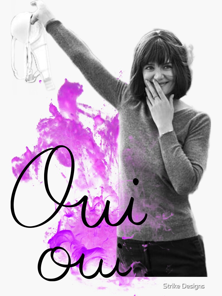 "Oui Oui Cool Funky Design Girl Holding a Bra Collage 2022" Sticker for ...