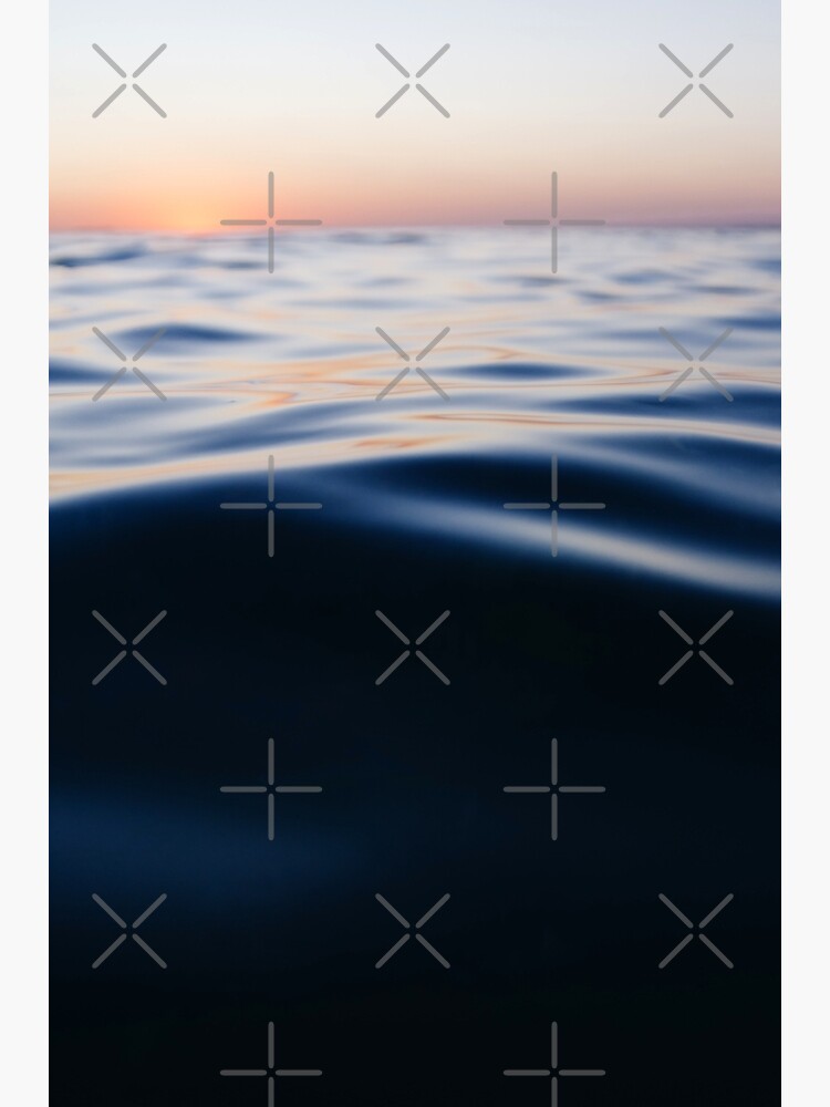"Sea Waves deep blue calm ocean water on sunset - Ocean Posters" Poster ...