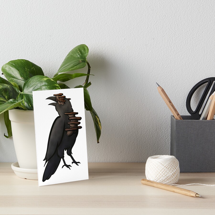 "Crow Mushroom Raven Fungi Spooky Fungal Enchanted Forest Bird Creature ...