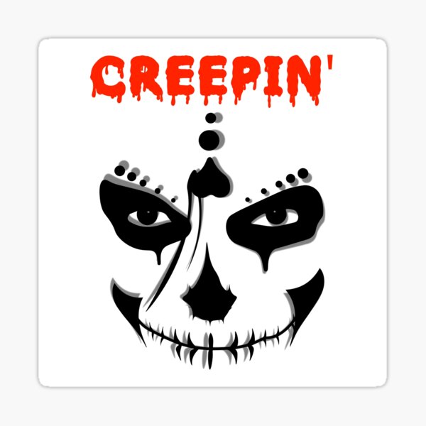 "Creepin'-Wicked Face Design" Sticker for Sale by Waymerch | Redbubble