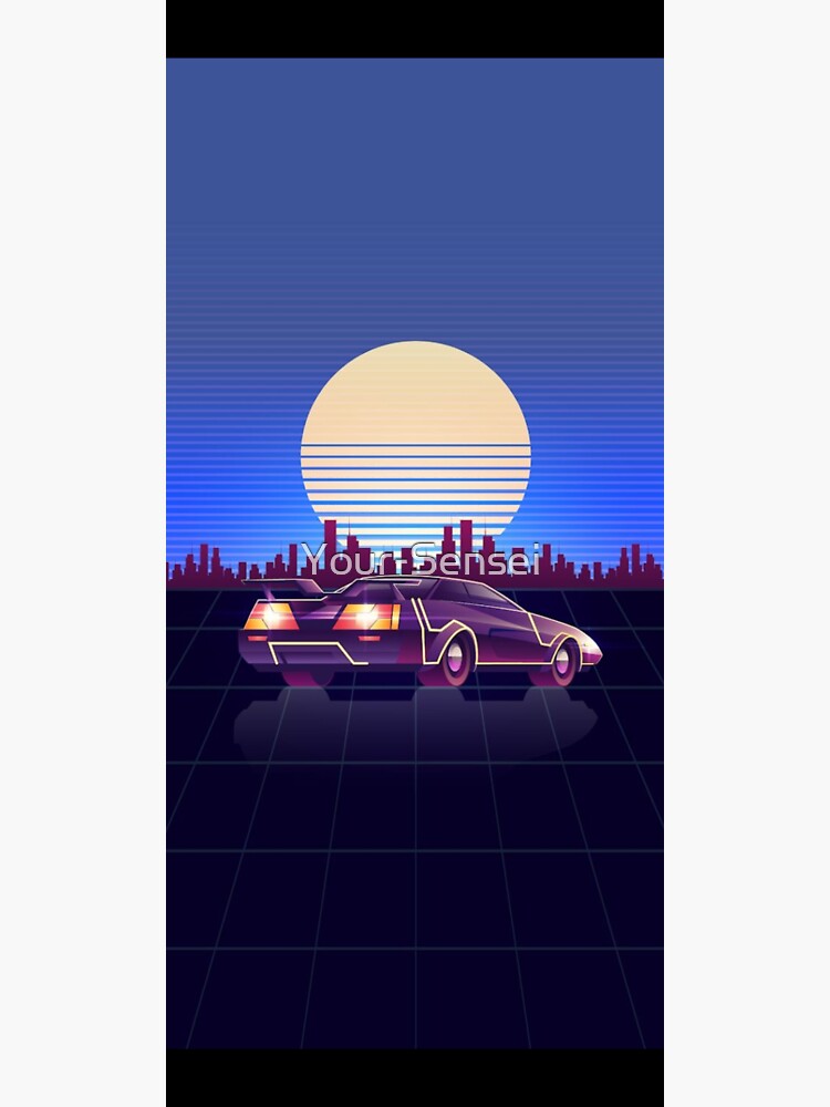 "DeLorean retrò art " Sticker for Sale by Your-Sensei | Redbubble
