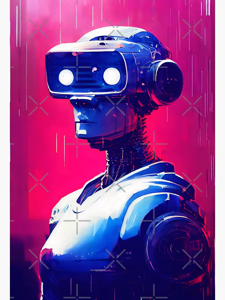 "Cyberpunk android ink painting" Sticker for Sale by NaumLabs | Redbubble