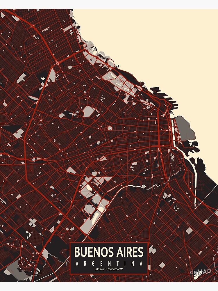 Póster «Mapa de la ciudad de Buenos Aires de Argentina - Vector» de ...