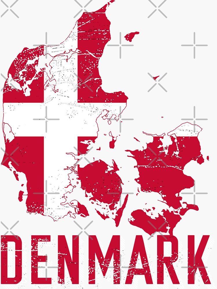 "Denmark flag map" Sticker by Mila1946 | Redbubble