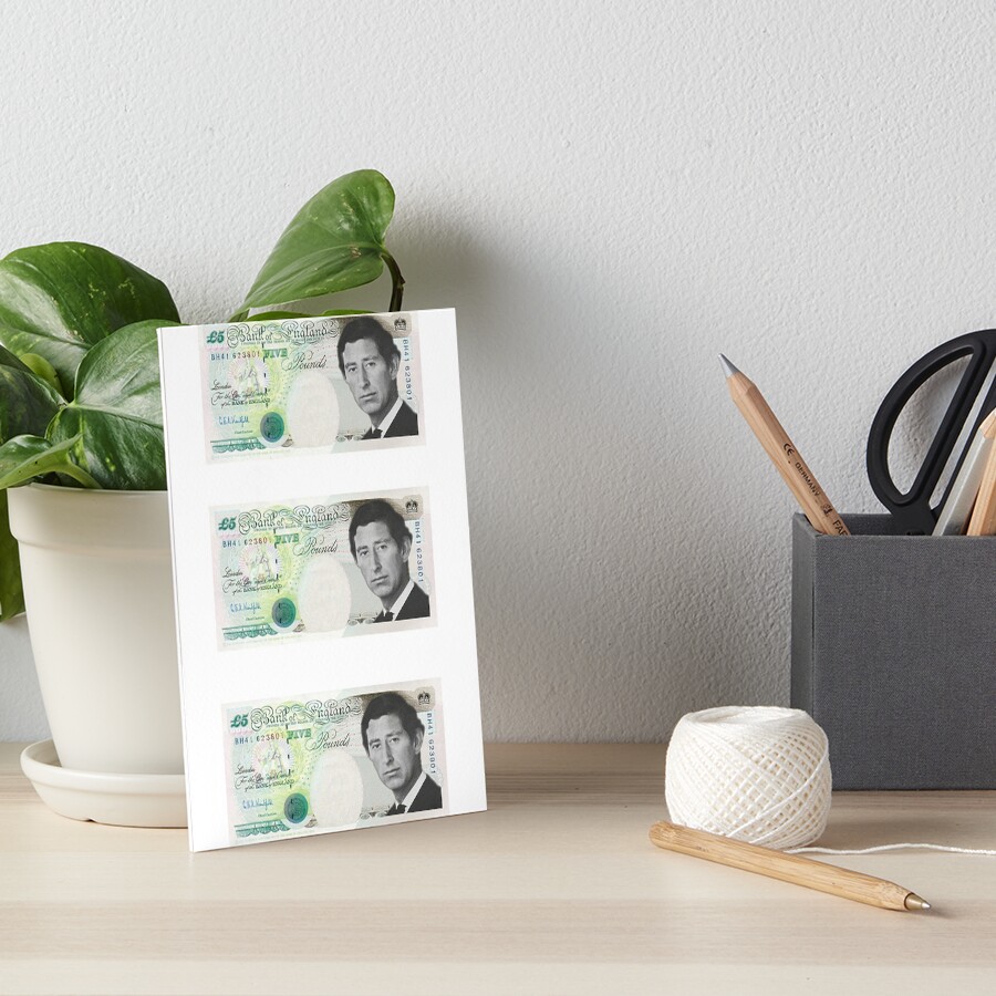 "King Charles III bank notes" Art Board Print for Sale by POPCulturejb ...