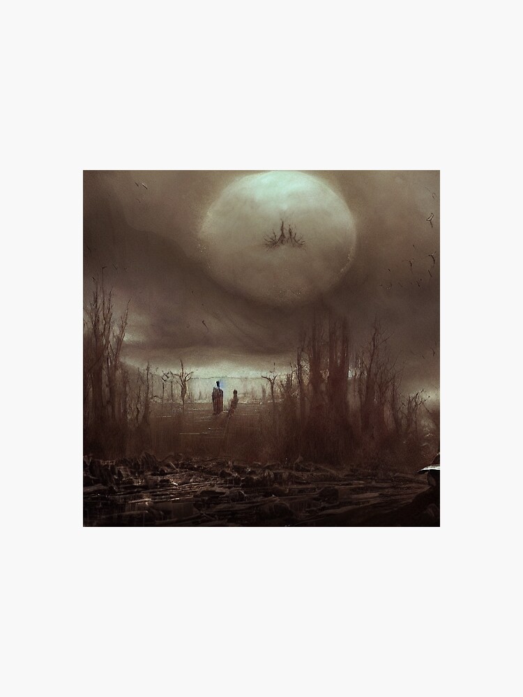"Horror moon rising" Sticker for Sale by AImatte | Redbubble